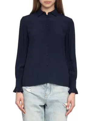 Zadig&Voltaire Frill-trimmed Button-up Shirt - Encre