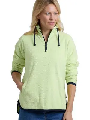 WEIRD FISH Odina 1/4 Zip Zig Zag Fleece - Acid Lime