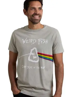 WEIRD FISH Carp Side Front Print Artist T-shirt - Limestone