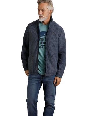 WEIRD FISH Shires Full Zip Grid Fleece Navy