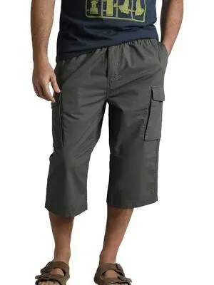 WEIRD FISH Summersville 3/4 Length Cargo Trousers - Dark Grey