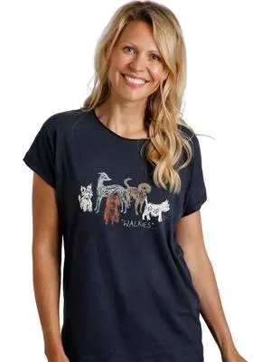 WEIRD FISH Weird Fish "Walkies" Slub T-Shirt Navy
