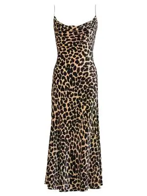 Balmain Leopard-print Velvet Midi Dress - Neutrals