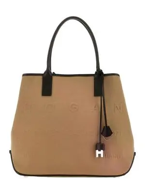 Hogan Medium Script Tote Bag - Neutrals