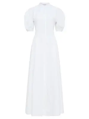 Gabriela Hearst Arabella Shirtdress Aloe Linen - Ivory