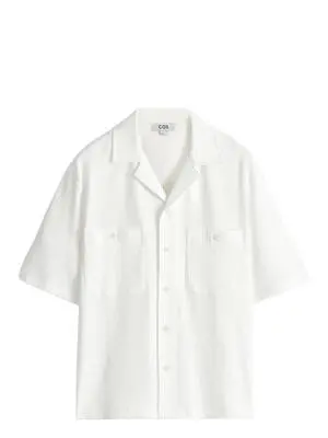 Cos Cotton-seersucker Resort Shirt Blue