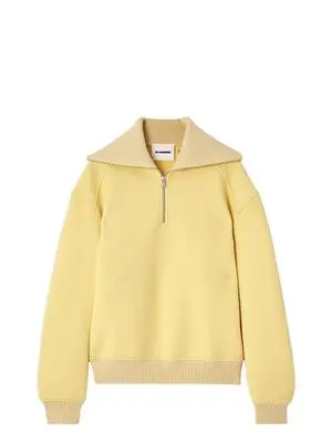 JIL SANDER Oversized Wool-Blend Sweatshirt Pastel Yellow