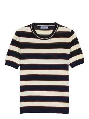 Prada Striped T-shirt - F056h Blue