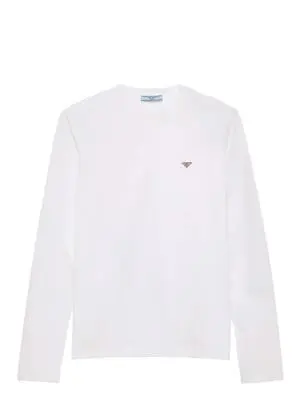 Prada Long-sleeved Jersey T-shirt - White
