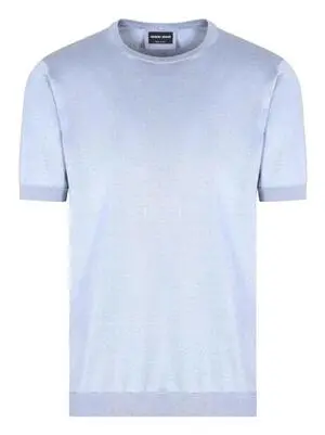 Giorgio Armani Short-sleeved Crew-neck Jumper - Blue