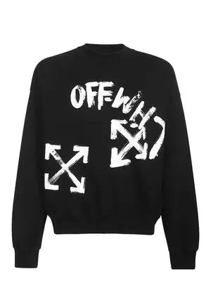 Off-White Paint Script Skate Crewneck - Black