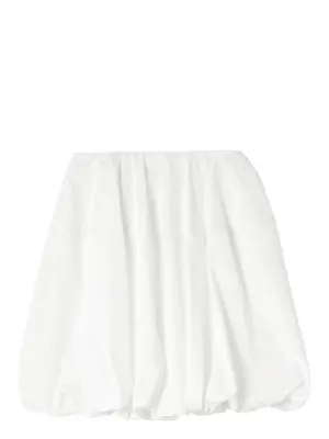 Alaïa Gathered Cotton-poplin Mini Skirt - White
