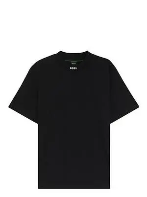 BOSS Logo-collar Short-sleeve Stretch-cotton T-shirt - Black