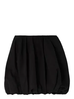 Alaïa Gathered Cotton-poplin Mini Skirt - Black