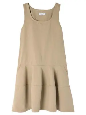 Alaïa Tiered Denim Mini Dress - Neutrals