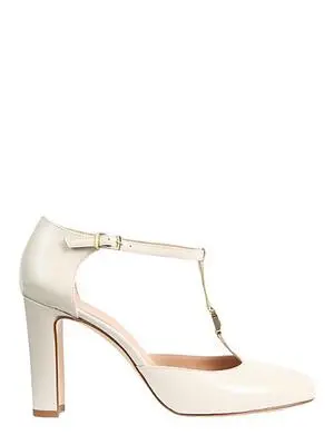 LK BENNETT Almina Heeled Leather Mary Jane Shoes - Cre-ecru
