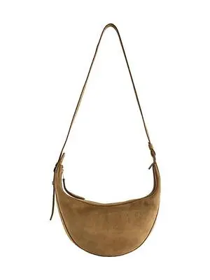 Khaite Augustina Small Suede Cross Body Bag - Mud
