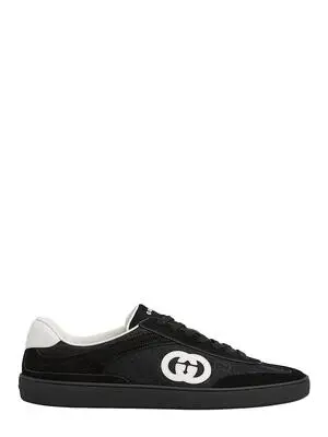 Gucci G75 Suede And Sima Nylon T-toe Sneakers - Black