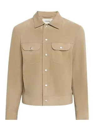 FRAME Suede Trucker Jacket - Oxford Beige