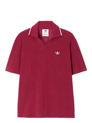 ADIDAS ORIGINALS Wales Bonner Embroidered Cotton-blend Terry Polo Shirt - Red