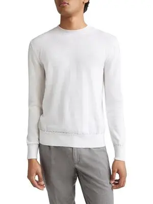 Eleventy Crewneck Virgin Wool Sweater - 00-13 Ivory And Ligh