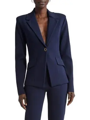 St. John Harper One-button Knit Jacket - Navy