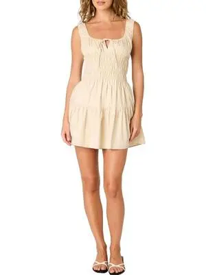 NIA Cotton Mini Sundress Stone