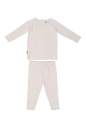 MANIÈRE Box Pattern Stretch Cotton Top And Pants Set - Ivory