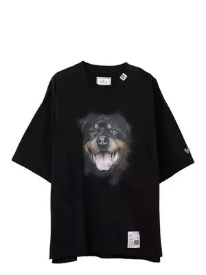 Mihara Yasuhiro Dog-print T-shirt - Black