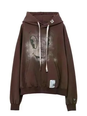 Mihara Yasuhiro Happy Face-print Hoodie - Brown