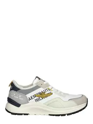 AERONAUTICA MILITARE Embroidered Logo Lace-up Sneakers - Neutrals