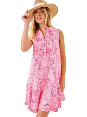 Lilly Pulitzer® Ellowyn Linen Shirt Dress Conch Shell Pink Pennys Playground