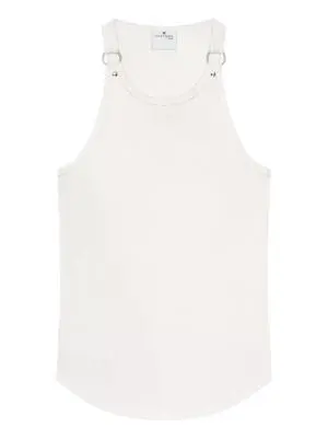 COURREGES Sleeveless Top With Buckle Detail - White