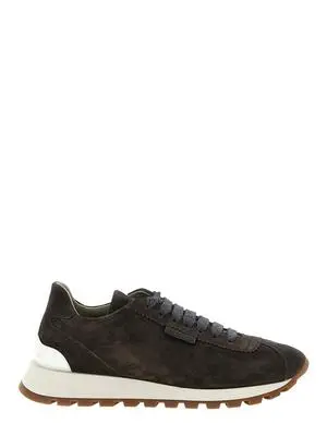 Brunello Cucinelli Shiny Tab Sneakers - Brown