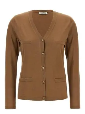Max Mara Kenya Virgin Wool Cardigan Beige