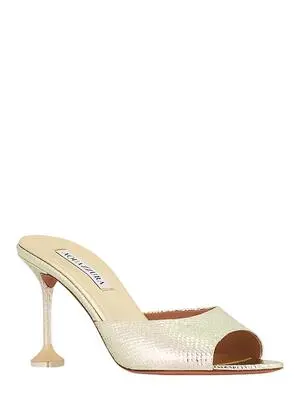 AQUAZZURA Bisous Mule 85 Sandals - Platino