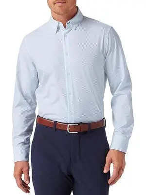 Mizzen+main Leeward Long Sleeve Dress Shirt - White Double Diamond