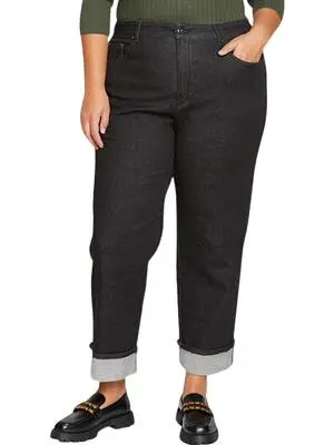 Universal Standard Bae Boyfriend Crop Jeans - Black Selvedge