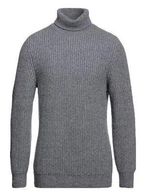 GRAN SASSO Turtleneck Virgin Wool Blend Knit Top - Grey