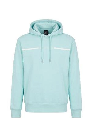 Armani Exchange Cotton Hooded Sweatshirt - Turquoise