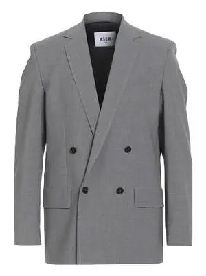 MSGM Blazer Size Virgin Wool, Elastane - Grey