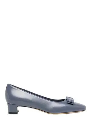 FERRAGAMO 30mm Iconic Bow Pumps Grey