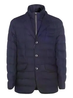 Herno Quilted Layered Blazer Blue