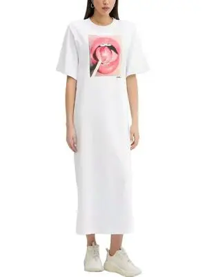 Fiorucci Lollipop Print T-shirt Maxi Dress - White