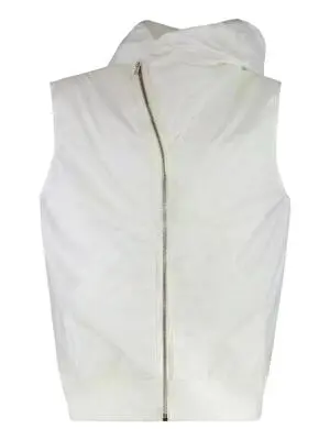 Rick Owens Hooded Zip-front Waistcoat - White