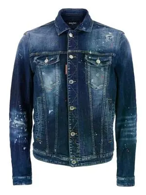 Dsquared2 Painted Denim Jacket - Blue