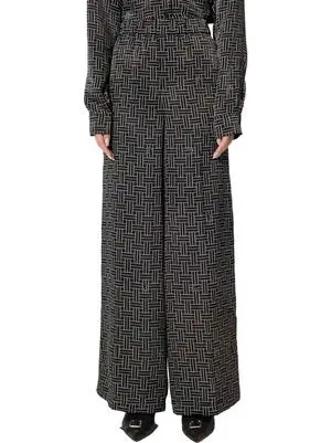 Kenzo Geometric-pattern Trousers - Black