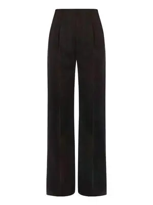 Alberta Ferretti Virgin-wool High-waisted Trousers - Grey