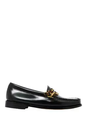 G.H.BASS Leopard-Print Strap Loafers