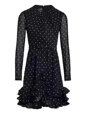Giambattista Valli Polka-dot Ruffled Dress - Black
